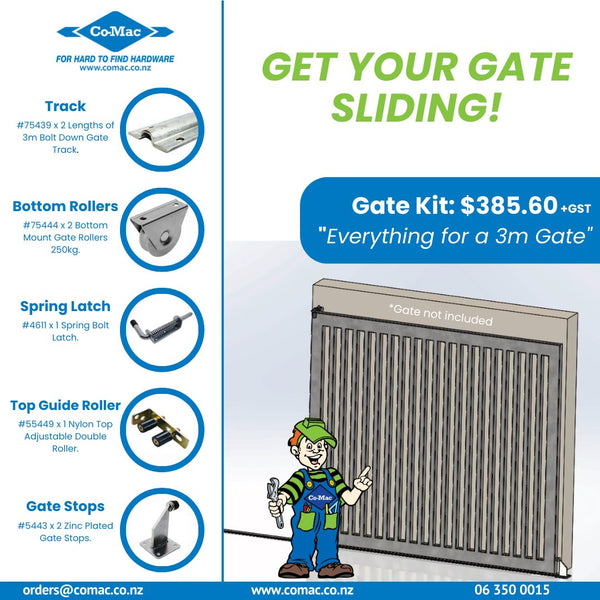 #11342 Sliding Gate 6 Metre Bolt Down Gate Track Kit for Driveways and ...